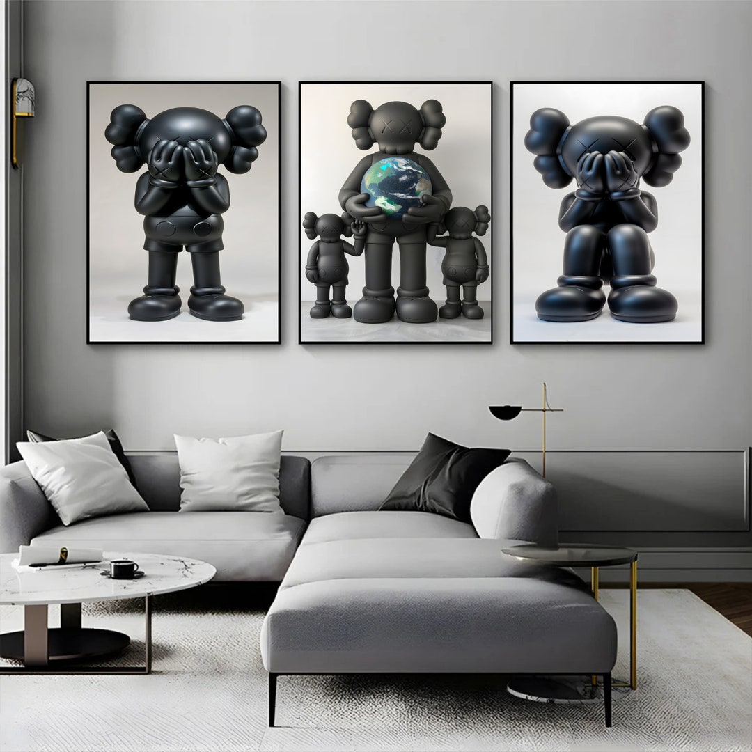 KAWS Posters Set of 3 - Limited Edition Street Art Prints - Modern Wall ...