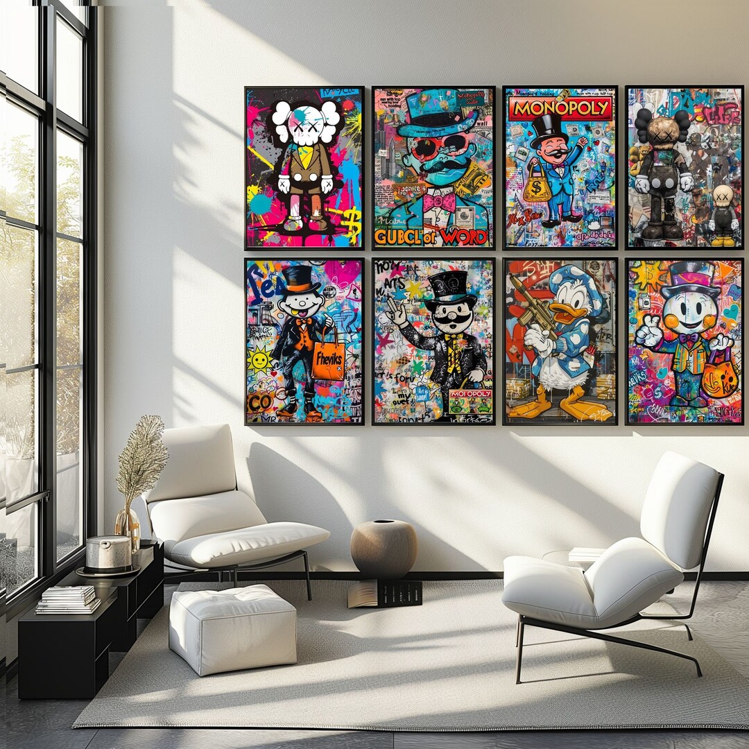 Graffiti Poster Set of 10,abstract Graffiti Wall Art,modern Street Art ...