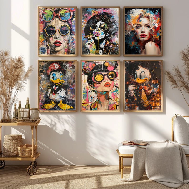 Graffiti Wall Art Set of 8,street Pop Art Print Set,printable Fashion ...