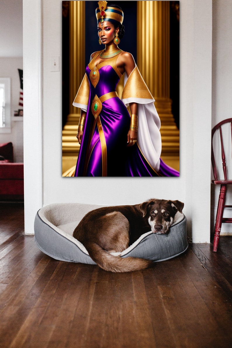 Egypt & Ethiopian Queen Sheba Painting 1 | Signed Fine Art | Mid ...