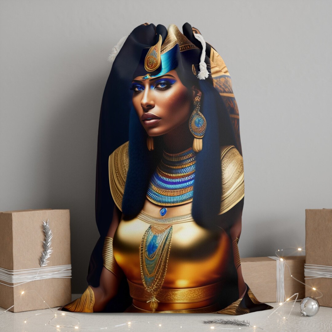 Christmas Santa Sack Bag With Queen Cleopatra Painting 21, Holiday Gift ...