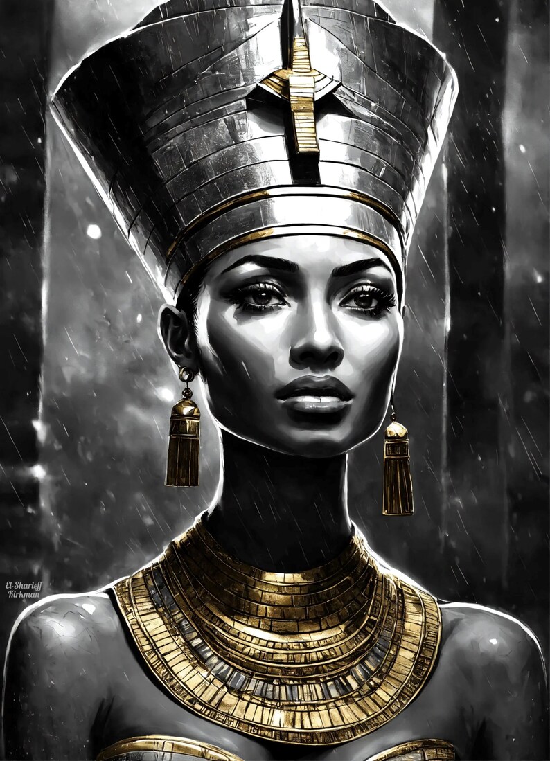 Ancient Egypt Inspired Queen Nefertiti Egypian Art Prints Set ...