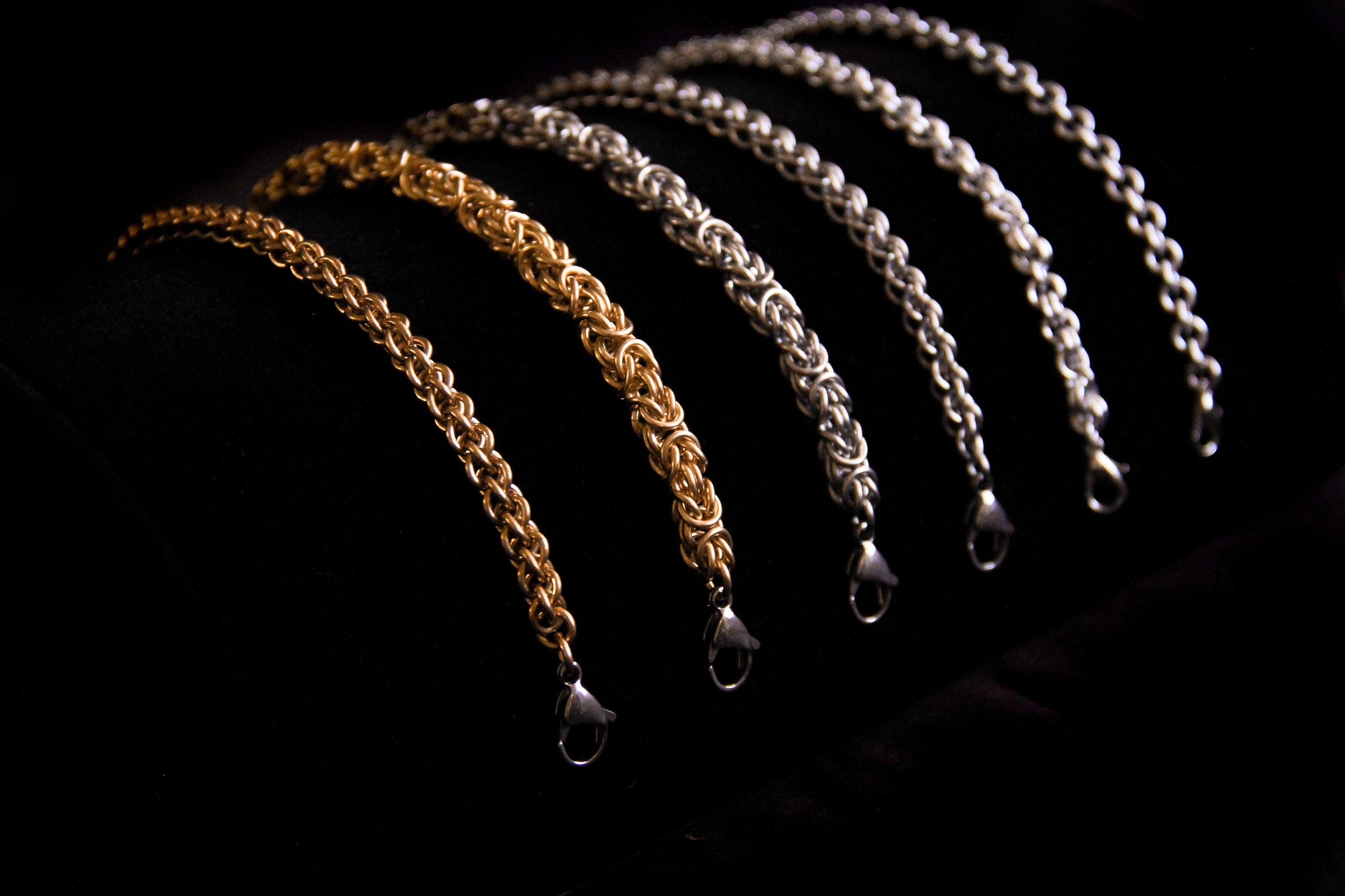 Chainmaille Bracelets 15 Brass Stainless and Aluminum Chainmail - Etsy