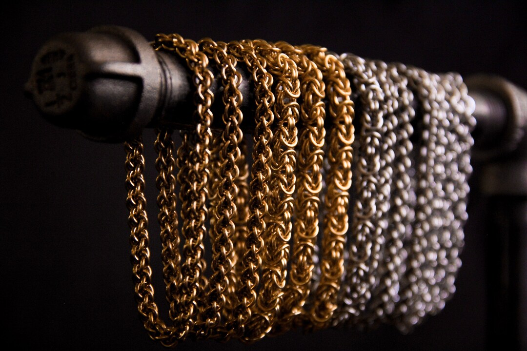 Chainmaille Bracelets 15 Brass Stainless and Aluminum Chainmail - Etsy