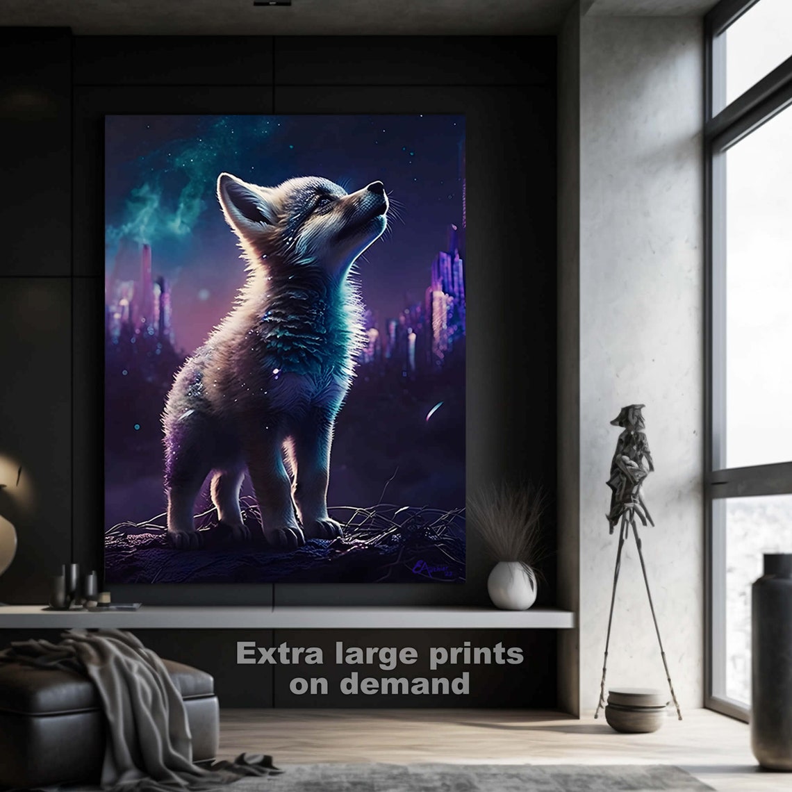 Lone Wolf Cub Digital Download, Instant Wall Art, Home Decor, Cute ...