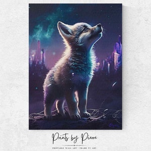 Lone Wolf Cub - Digital Download, Instant Wall Art, Home Decor, Cute ...