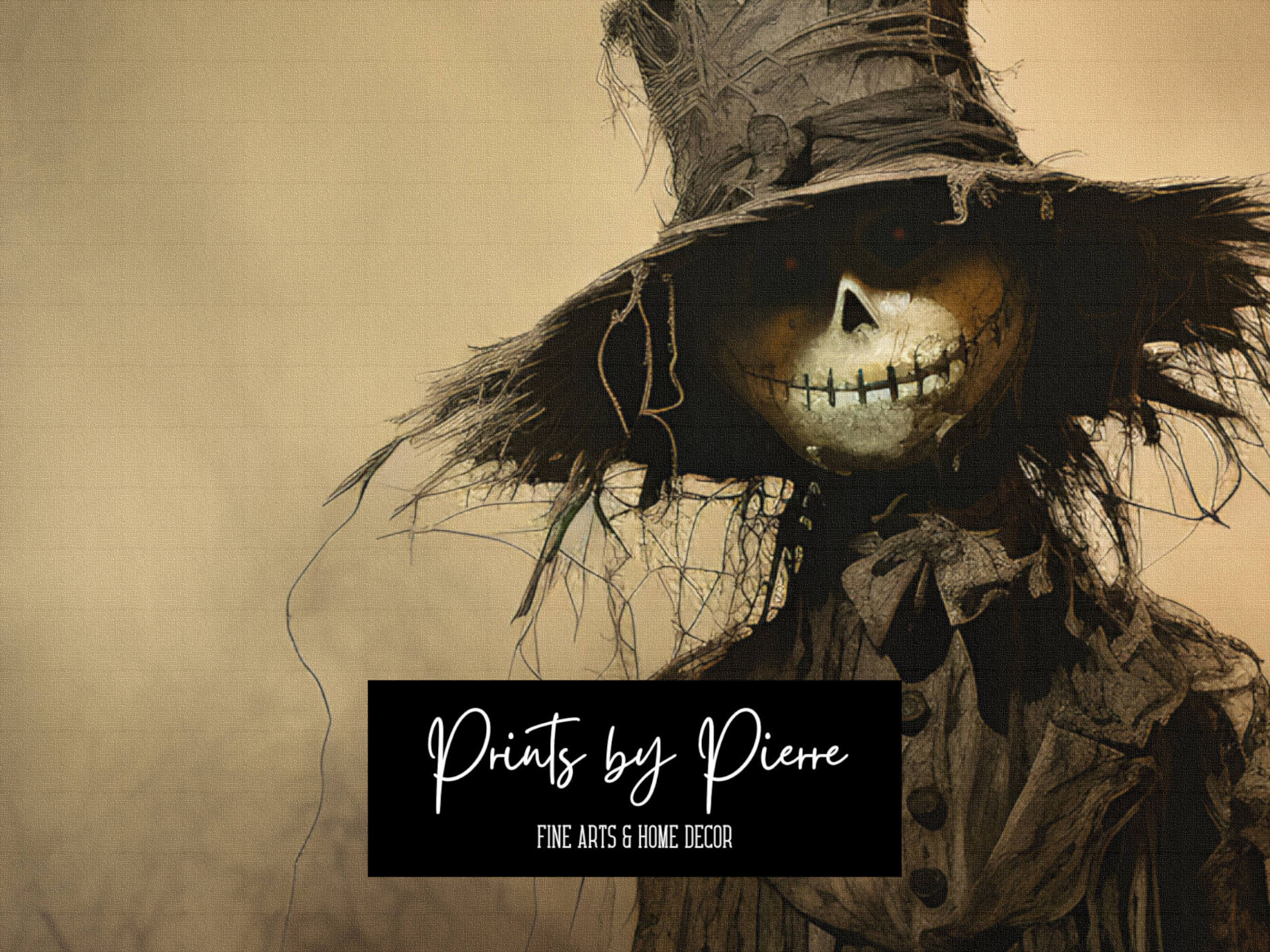 Vintage Scarecrow Halloween Wall Art Print Printable Classic Earth ...