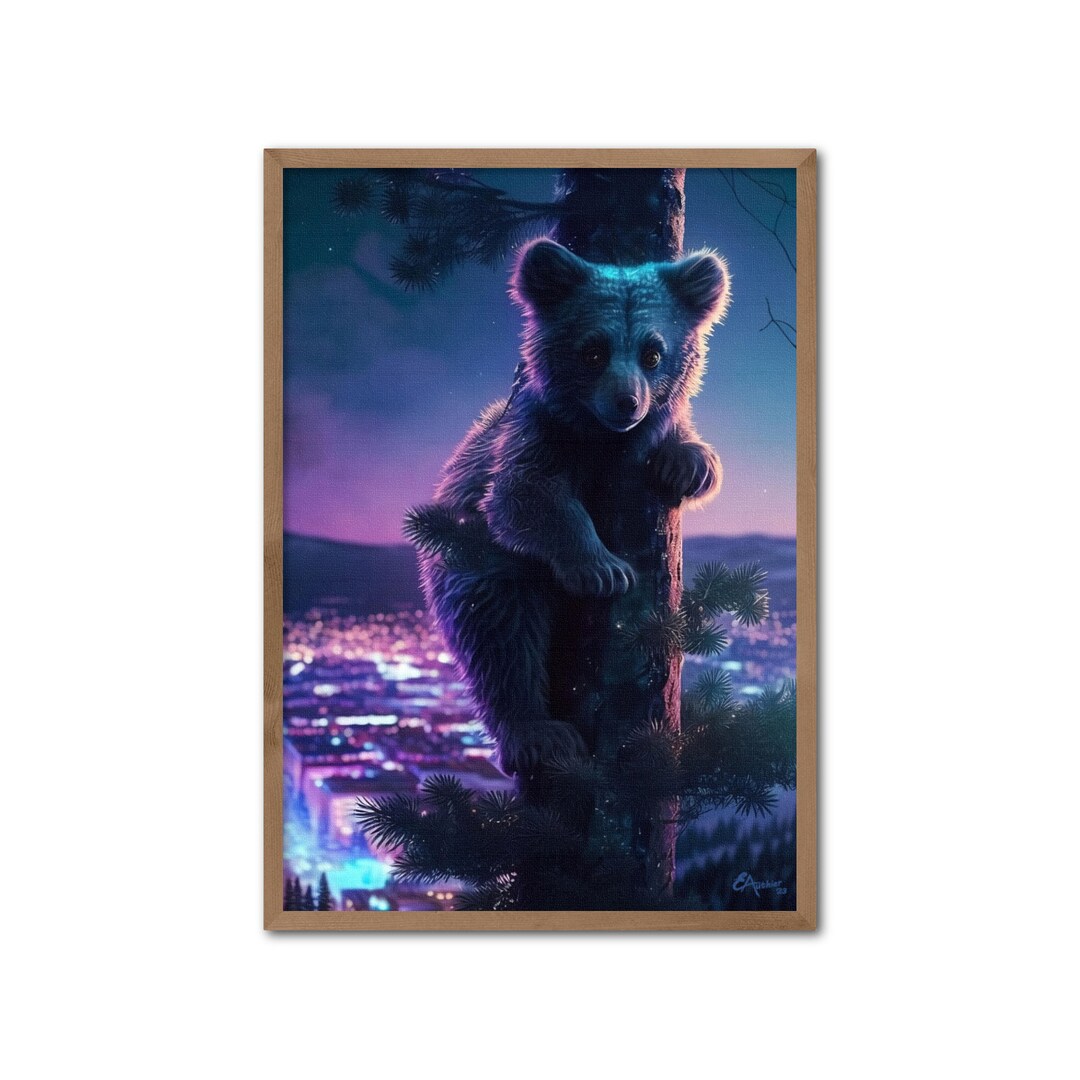 Lone Bear Cub or Not - Instant Digital Wall Art. Bear Cub Printable ...