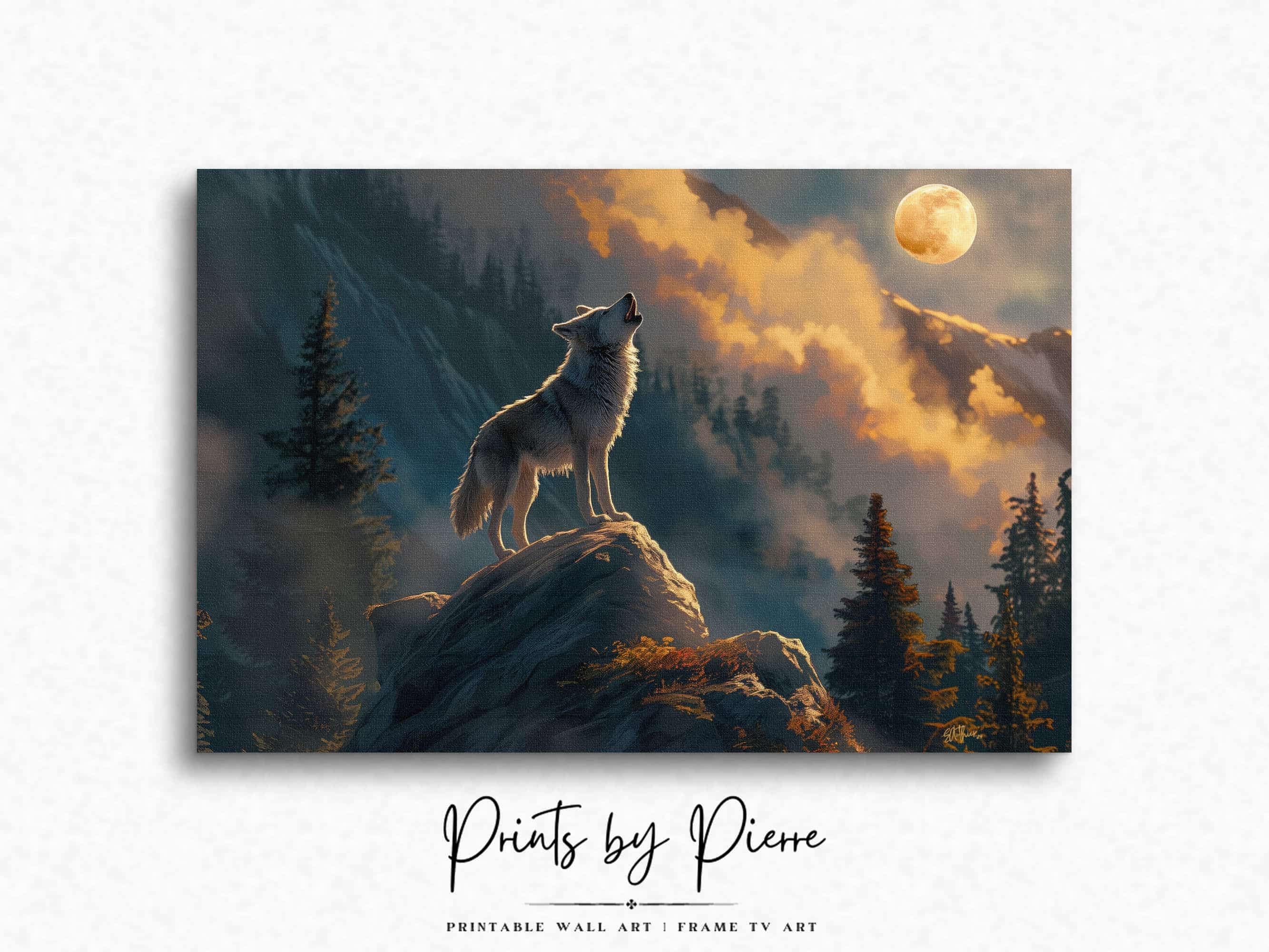 Moonlit Wolf | Majestic Wolf, Bathed in the Soft Glow of Moonlight ...