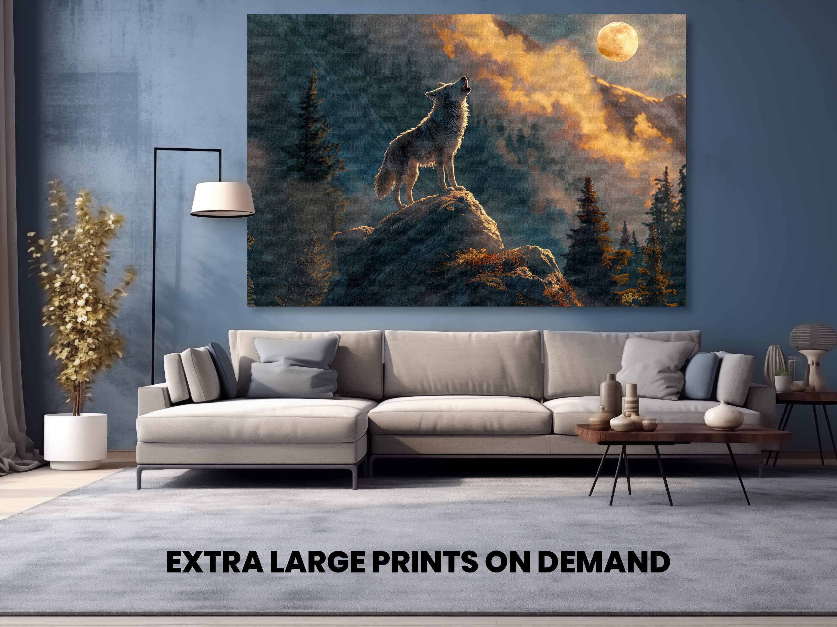 Moonlit Wolf Majestic Wolf, Bathed in the Soft Glow of Moonlight ...