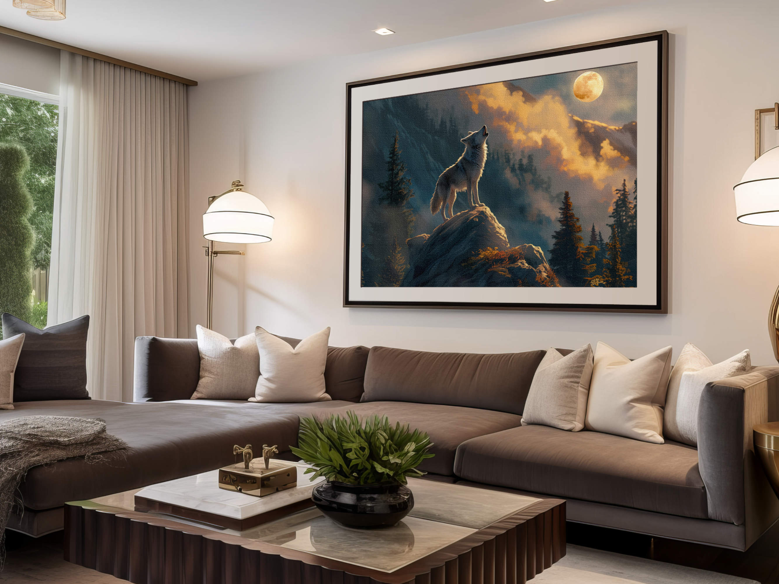 Moonlit Wolf Majestic Wolf, Bathed in the Soft Glow of Moonlight ...