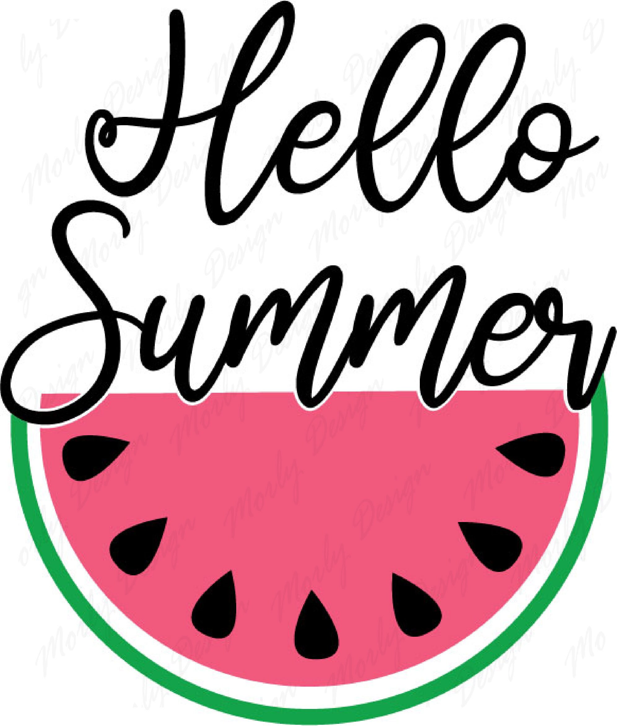 Hello Summer Watermelon Svg-jpg-png-eps Digital Files-for Digital Laser ...