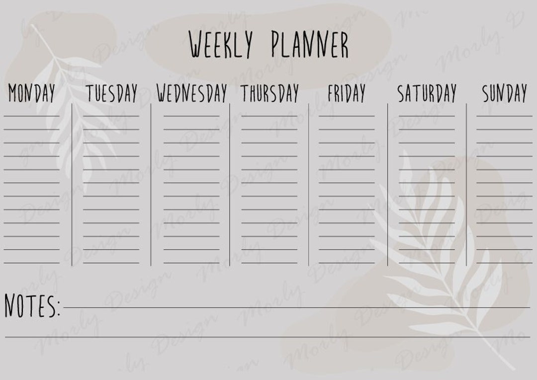Minimalist Abstract Weekly Planner Svg,printable Daily Planner Template ...