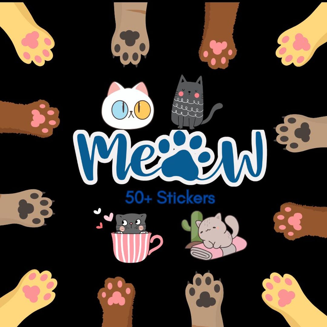 Downloadable Pet Stickers | Printable Cat Stickers | Digital Pet Art - Etsy