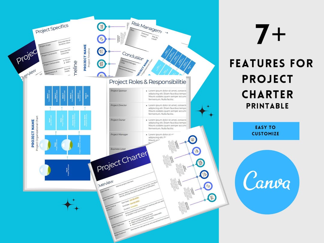 Ultimate Project Charter Printable Template for Project Managers - Etsy