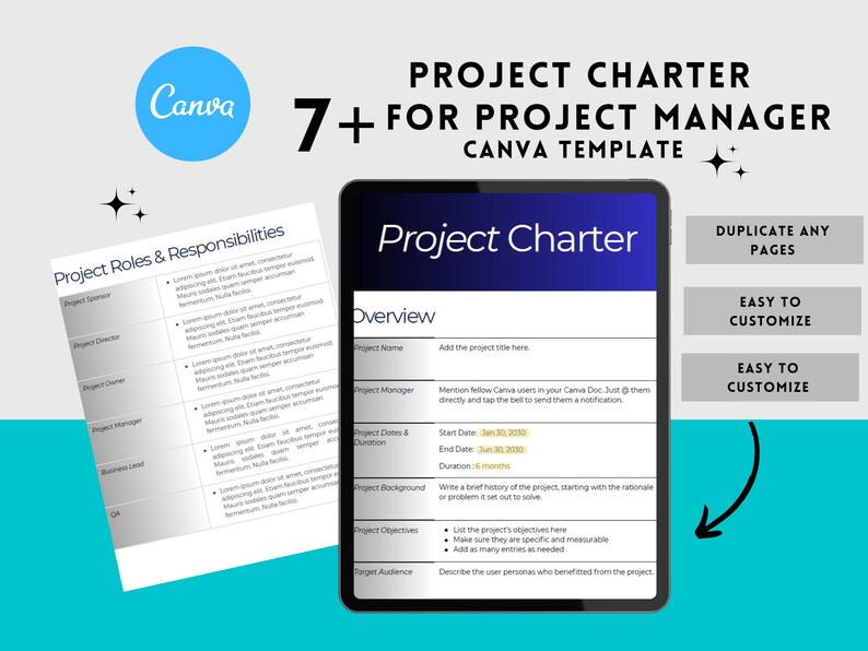 Ultimate Project Charter Printable Template for Project Managers - Etsy