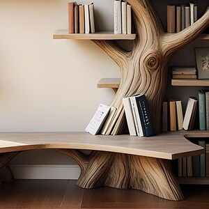 Tree Branch Bookshelf Floating Bookshelf Live Edge Shelf Book Shelf ...