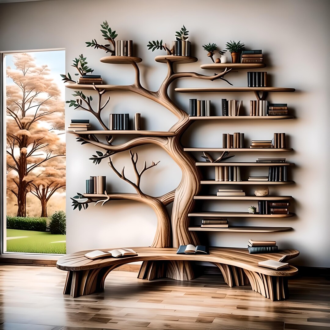 Tree-shaped Decorative Bookshelf, Unique Tree Branch Design, Children's ...