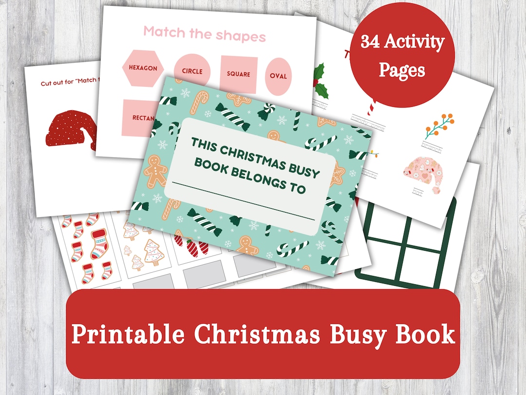 Christmas Busy Book Printable Toddler Busy Book Preschool - Etsy