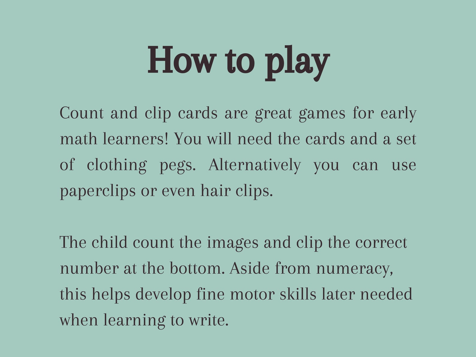 Count and Clip Cards for Toddler Game Printable Counting Cards ...