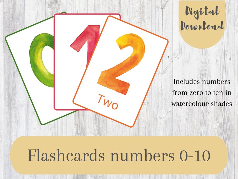Printable Flashcards for Kids to Learn 0-10 Fun With Numbers - Etsy