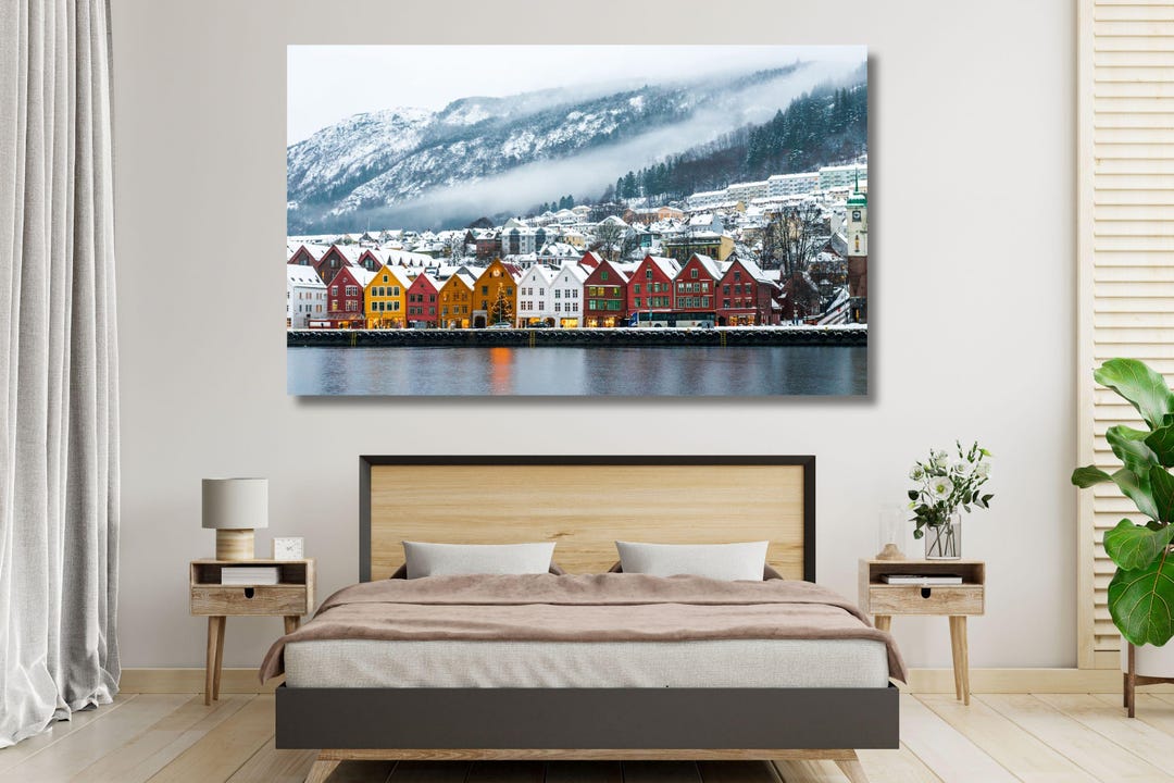 Norway Wall Art, Bergen Poster & Bergen Art, Norway Print Wall Hanging ...