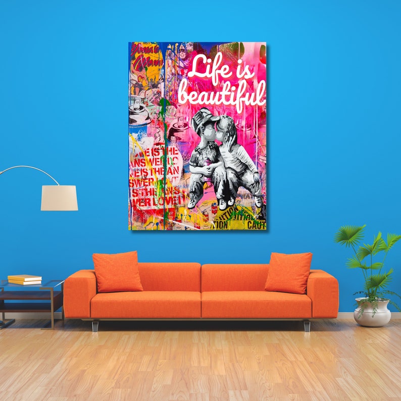 Banksy Live is Beautiful Art Home Sweet Home Art, Banksy Wall Art ...