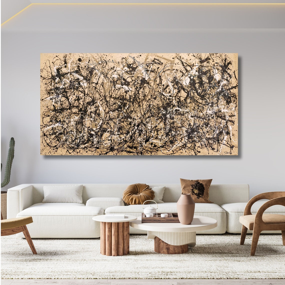 Jackson Pollock Print, Extra Large Canvas Wall Art Pollock Canvas Wall ...