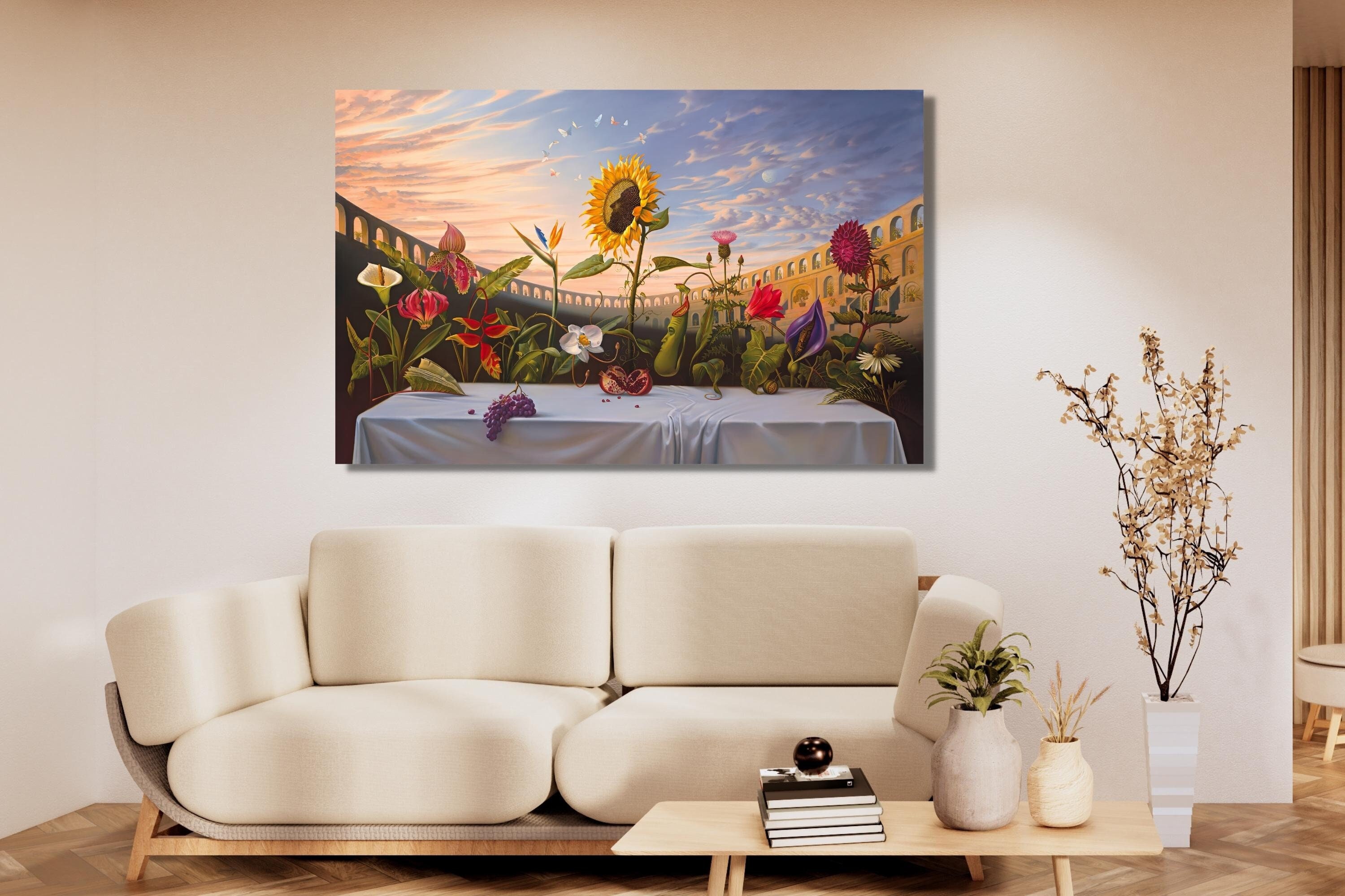 Flowers Last Supper Print, Vladimir Kush Flowers Print Wall Art ...