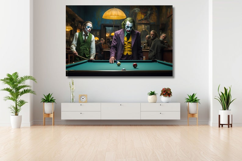 Jokers Playing Billard Canvas Printing Wall Hanging,canvas Art,house ...