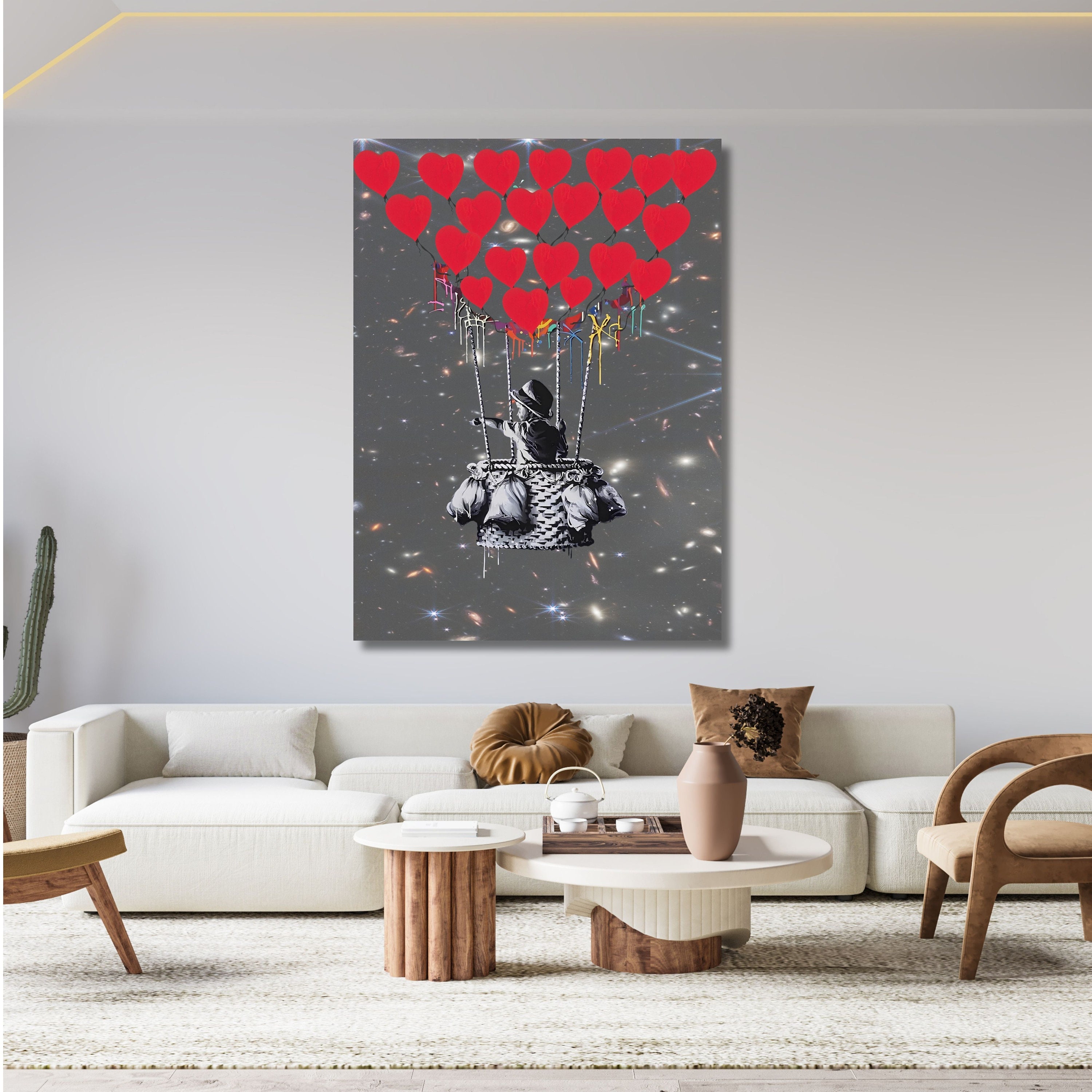 Banksy Balloon Heart Love Child Wall Art Print, Banksy Heart Canvas ...