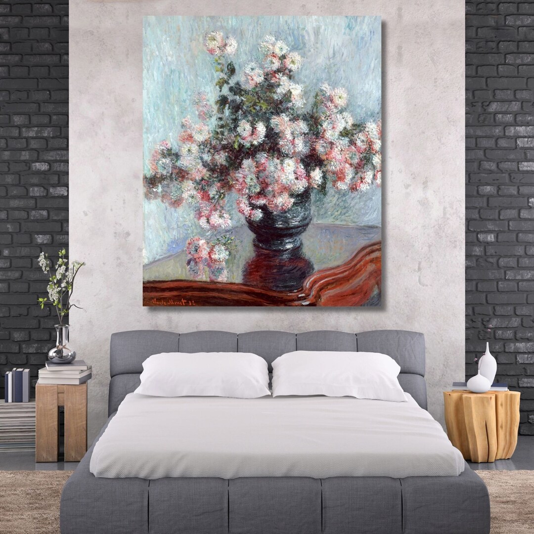 Claude Monet, Chrysanthemums (1882) Canvas Wall Art Still Claude Monet ...