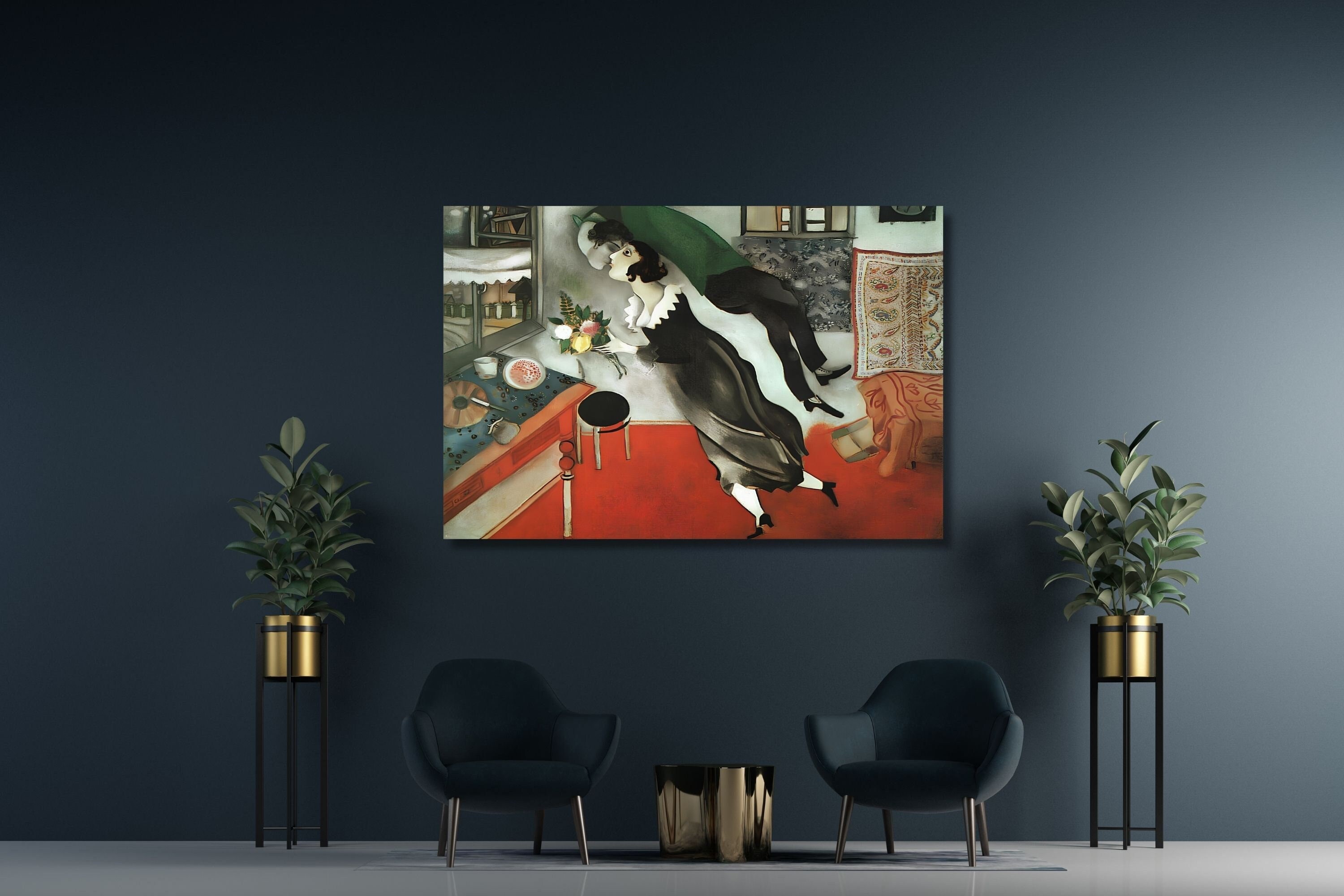 Marc Chagall the Birthday Canvas Art,naive Art, Marc Chagall Canvas ...