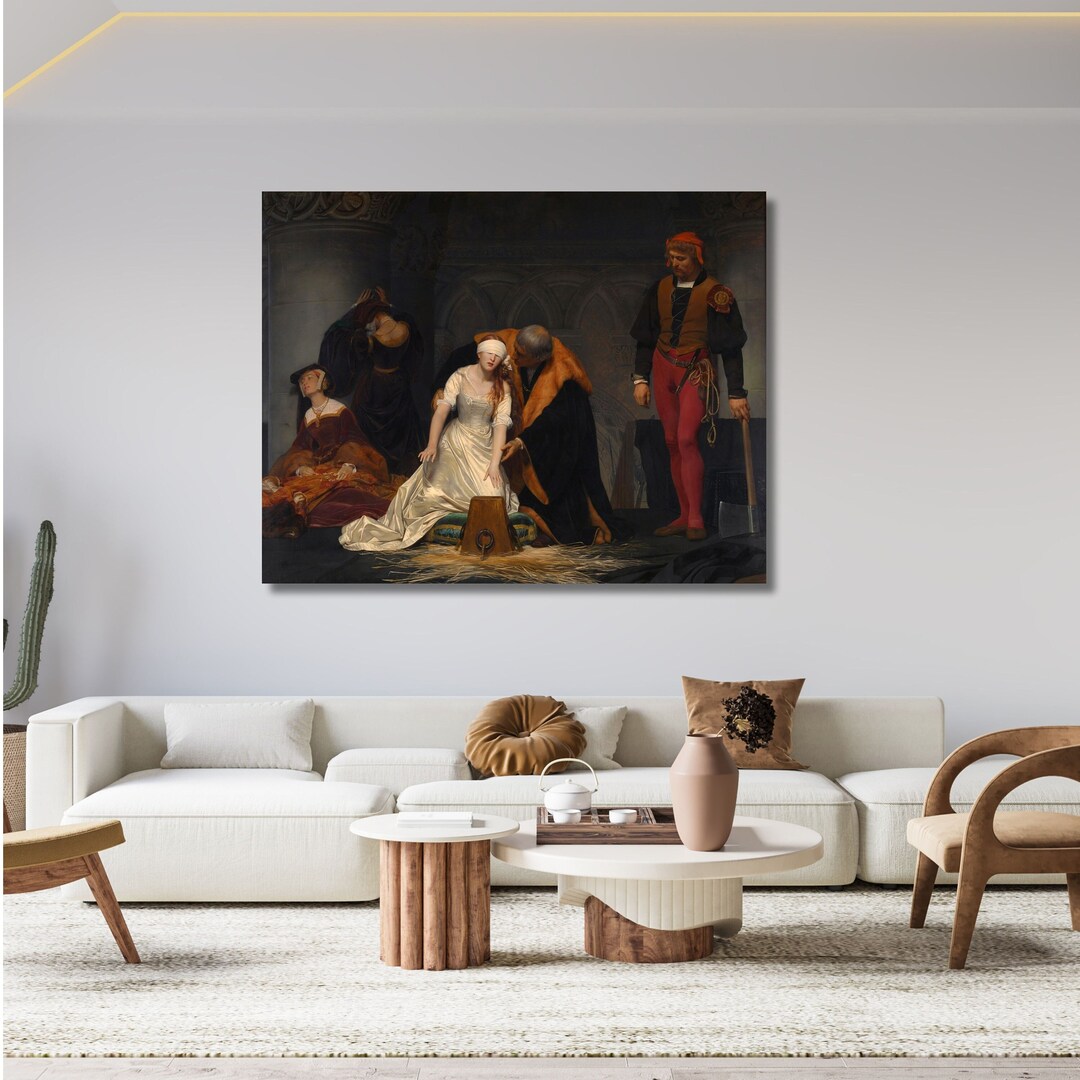 The Execution of Lady Jane Grey by Paul Delaroche Canvas Wall Art ...