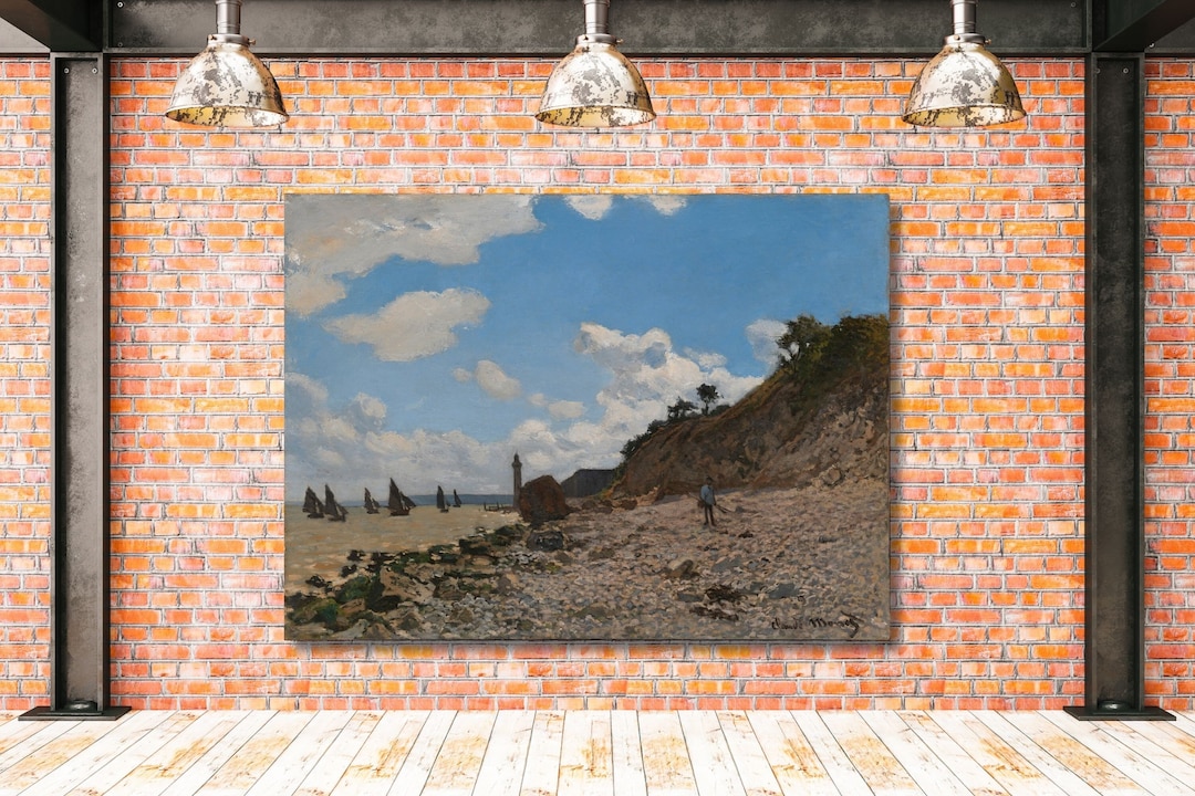Claude Monet the Beach at Honfleur by Canvas Wall Art Still Life Claude ...