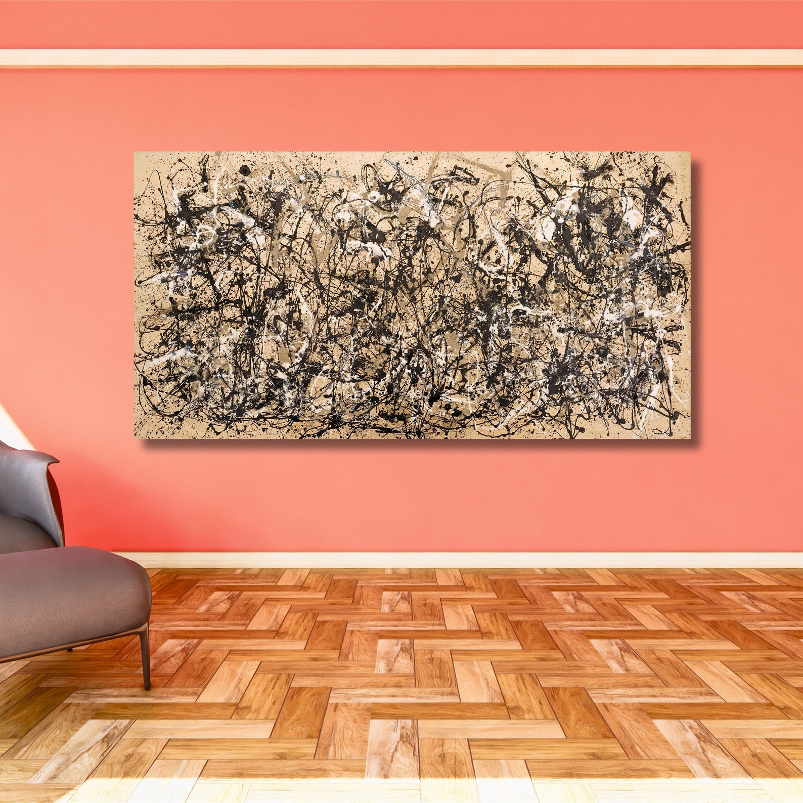 Jackson Pollock Print, Extra Large Canvas Wall Art Pollock Canvas Wall ...