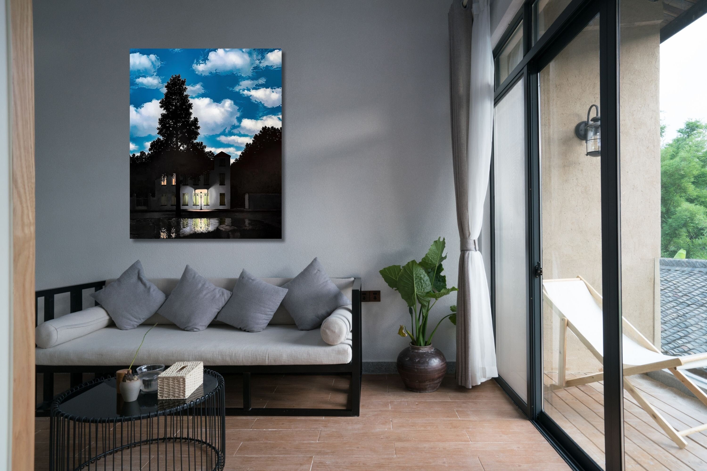 René Magritte Night Sky House , Rene Magritte Canvas Wall Art, Rene ...