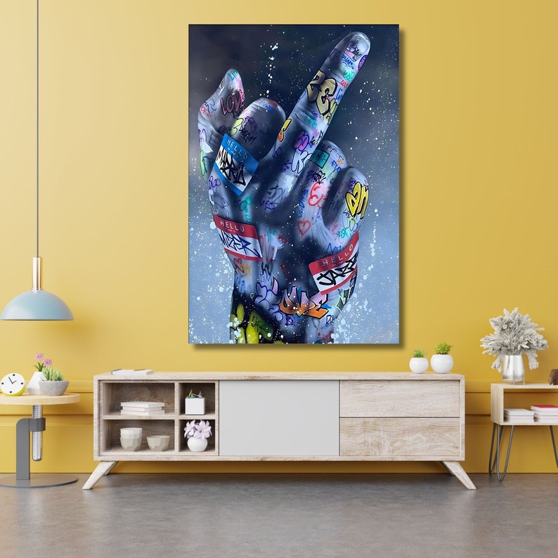 Graffiti Wall Decor,middle Finger Poster Print Art,pop Art Wall Art ...