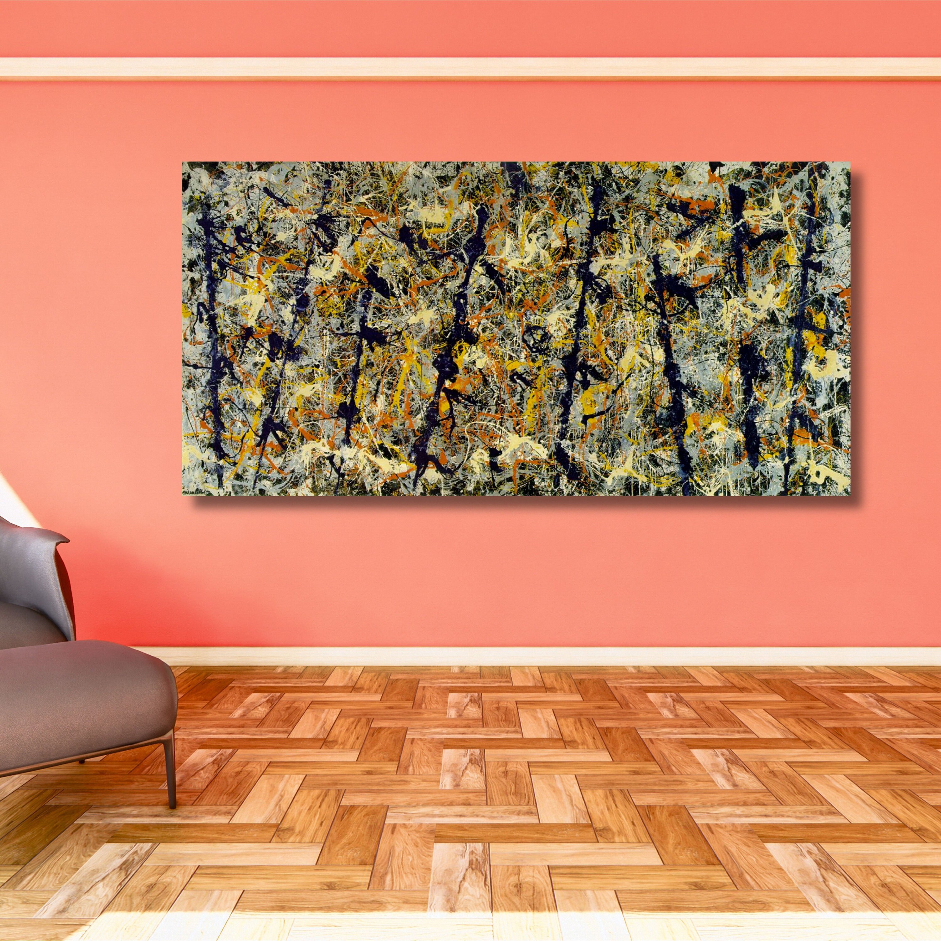 Jackson Pollock Canvas Extra Large Canvas Wall Art Pollock Canvas Wall ...
