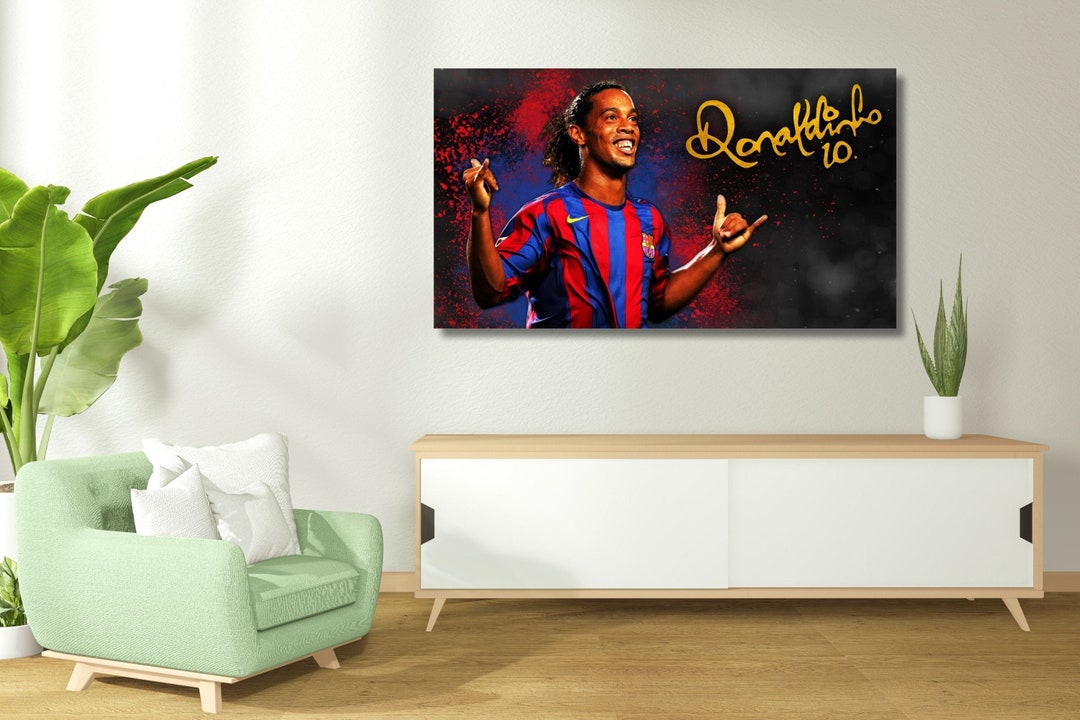 Ronaldinho Poster, Barcelona Soccer Poster, Unframed Football Print ...