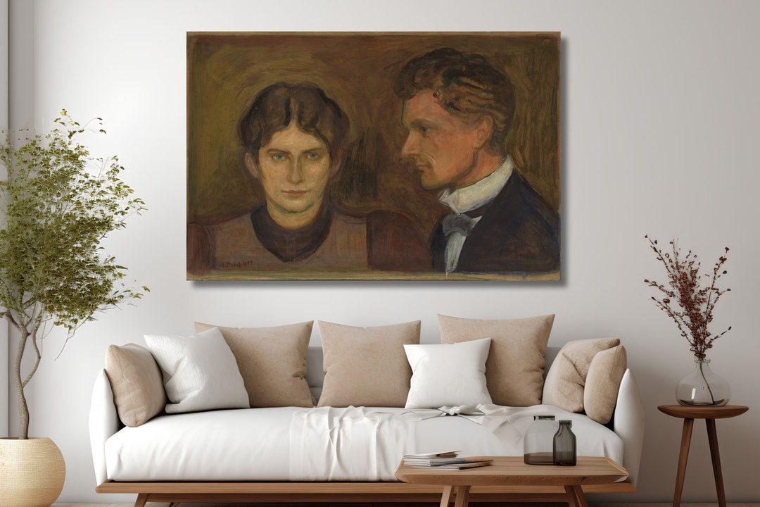 Edvard Munch Harald Nørregaard and His Wife Aase Canvas Wall Art Edvard ...