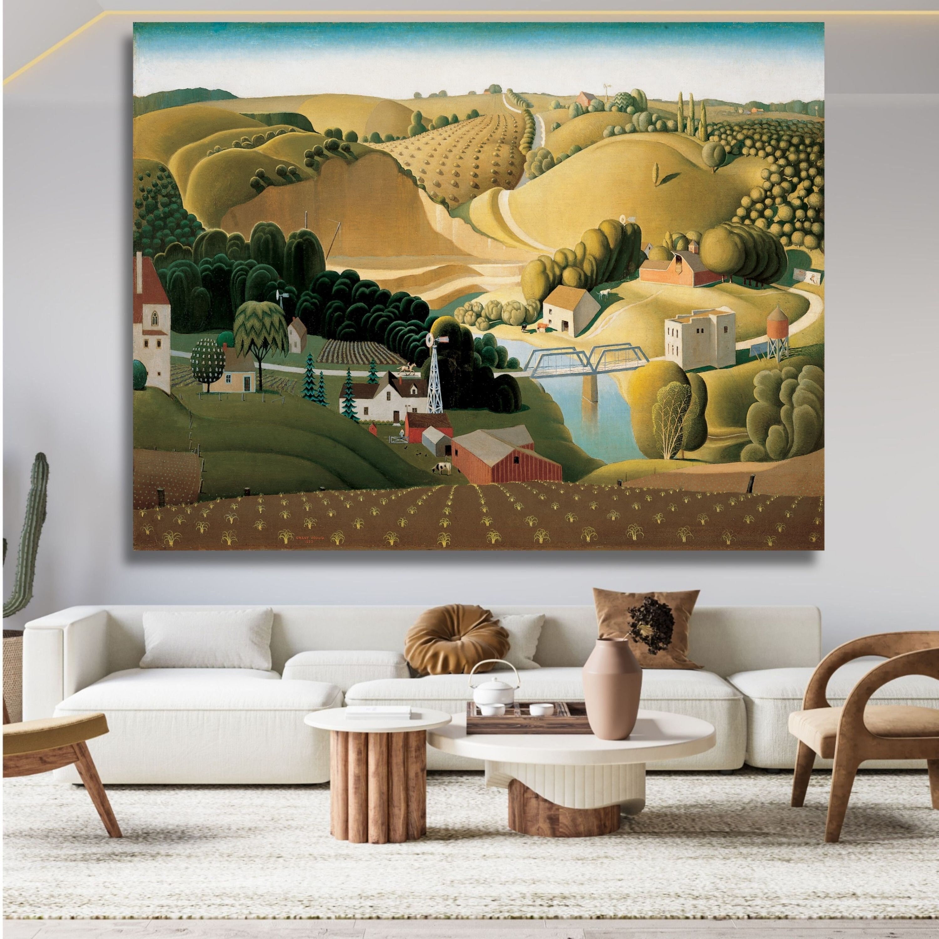 The Regionalism of Grant Wood National Vanguard Grant Wood Painting,grant Wood Print,wood Poster ...
