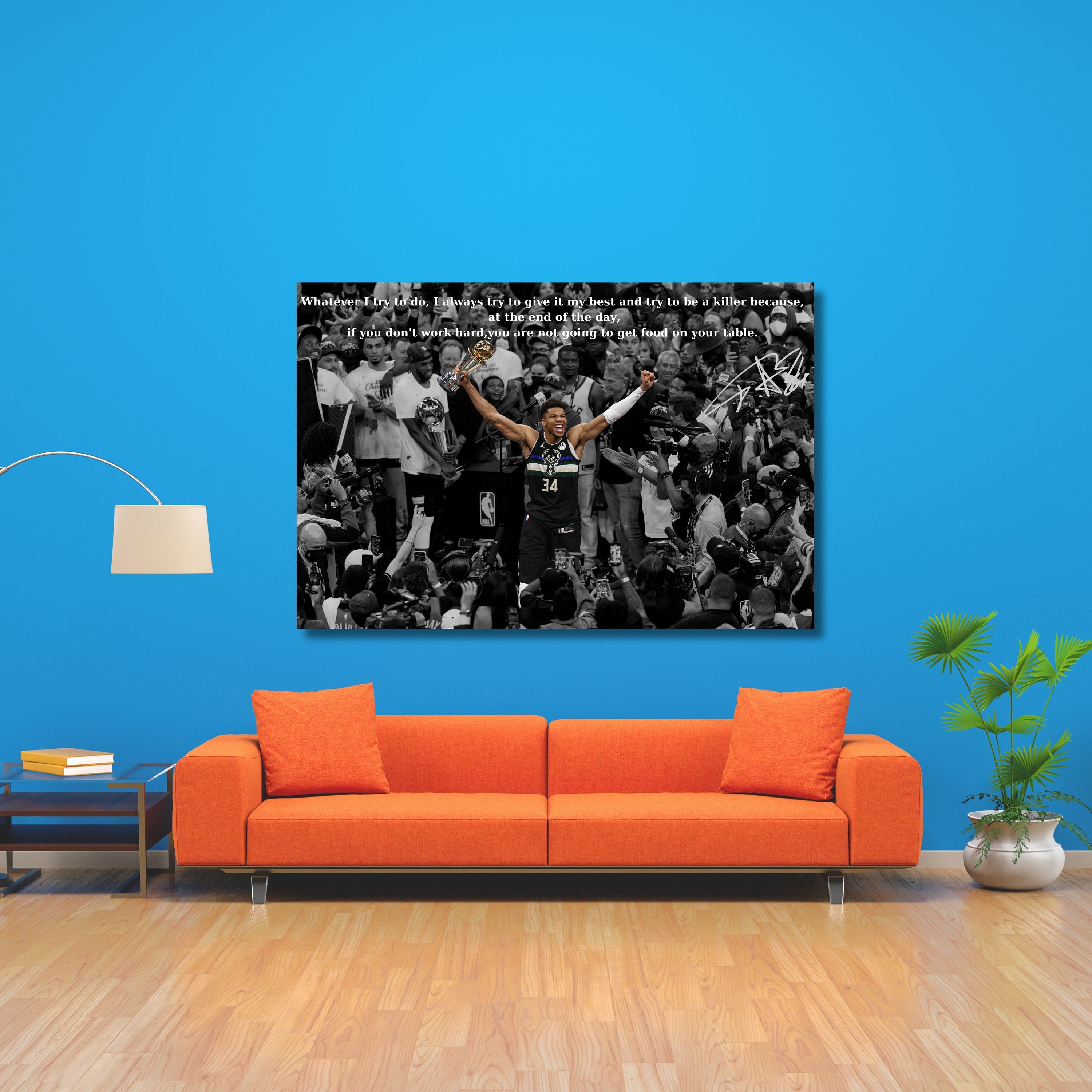 Giannis Poster Giannis Antetokounmpo Canvas Wall Art Motivational Hype ...