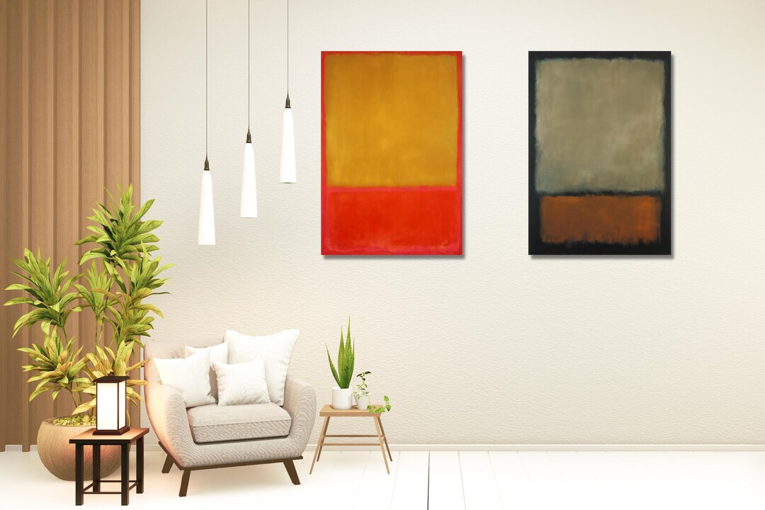 Set of 2 Mark Rothko Reproduction Canvas Wall Art Print,modern Wall Art ...