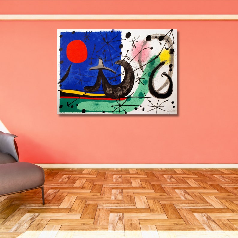 Extra Large Canvas Wall Art Joan Miro Poster,joan Miro Exhibition ...