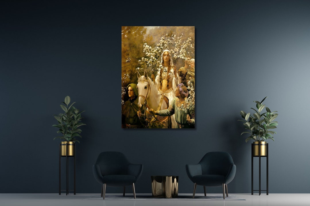 Queen Guinevere's Maying 1900 by John Collier Canvas Wall Art Print ...