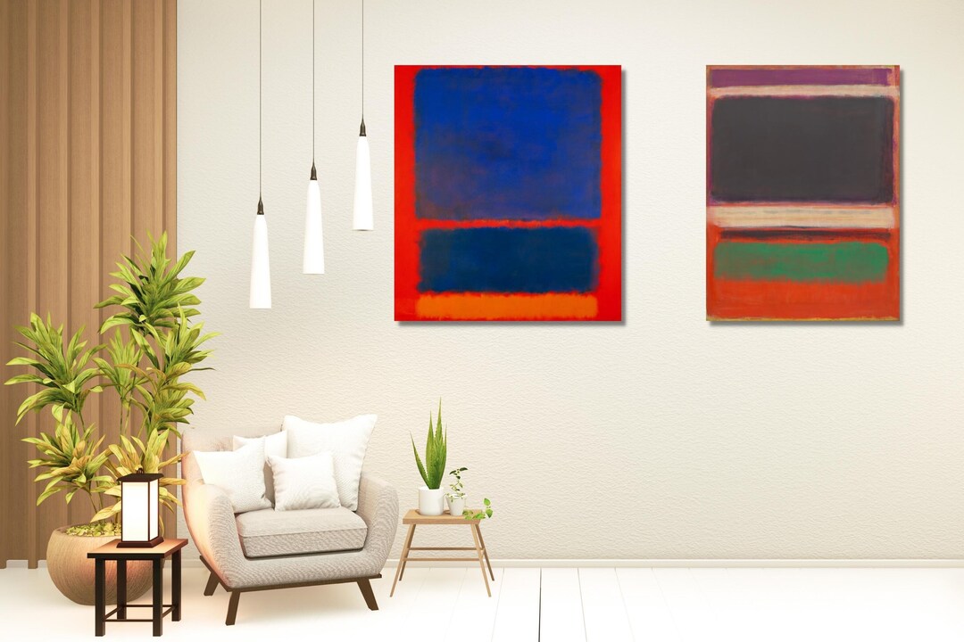 Set of 2 Mark Rothko Reproduction Canvas Wall Art Print,modern Wall Art ...