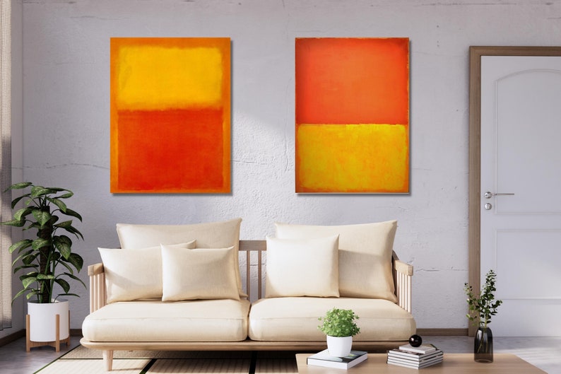 Set of 2 Mark Rothko Reproduction Canvas Wall Art Print,modern Wall Art ...