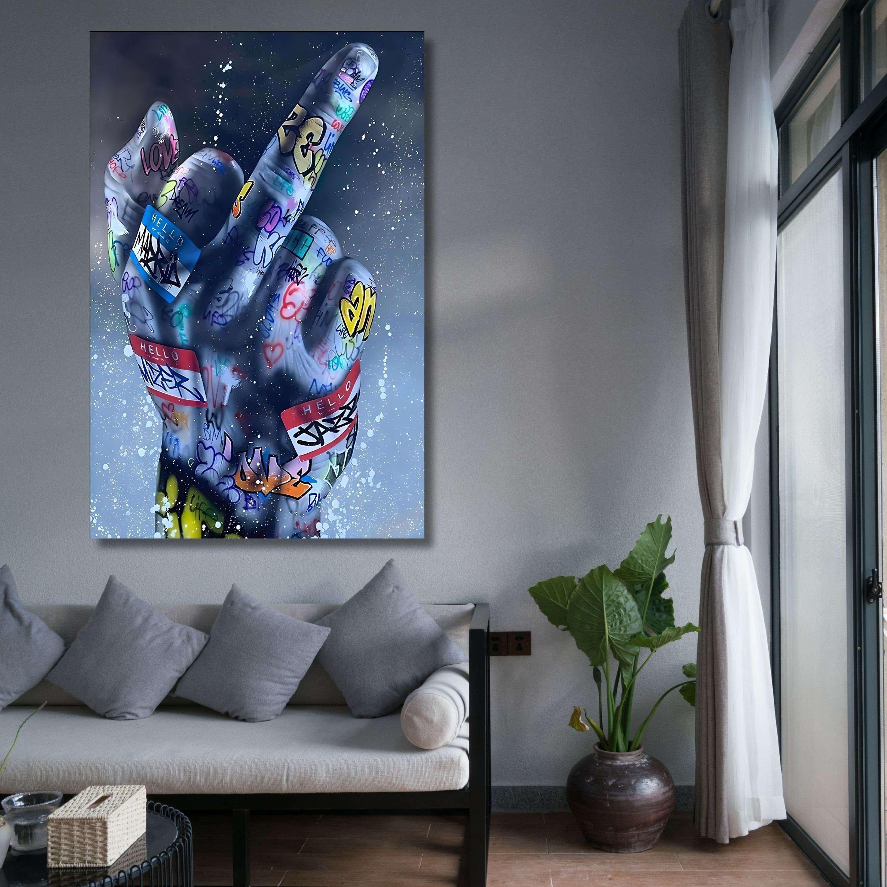 Graffiti Wall Decormiddle Finger Poster Print Artpop Art - Etsy