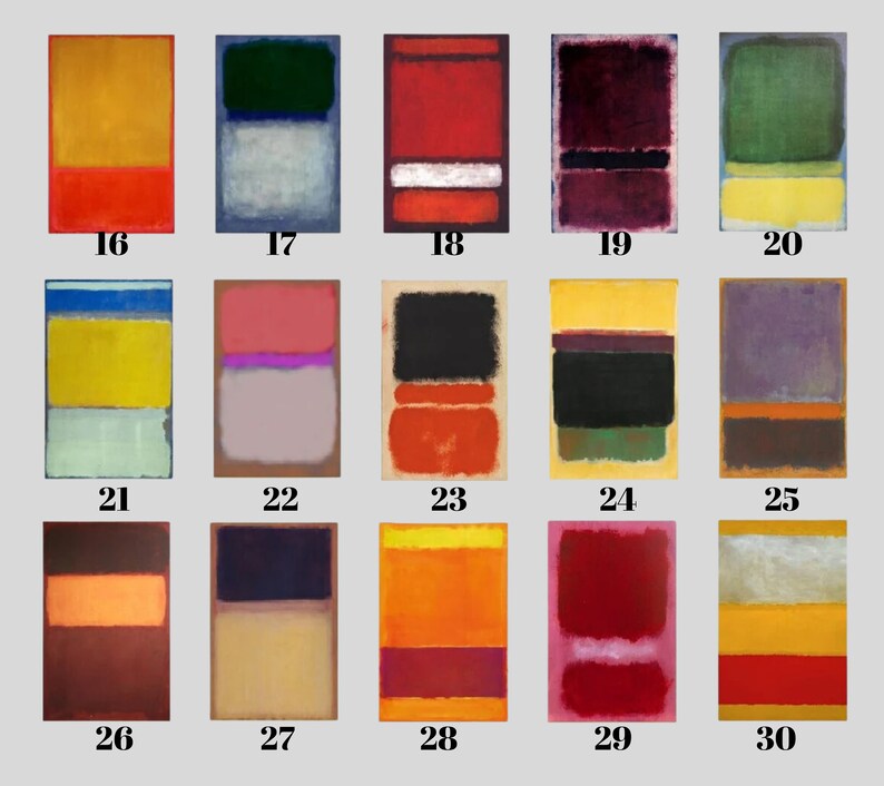 Custom Mark Rothko Wall Art, Choose One of From Rothko's 60 Artworks ...